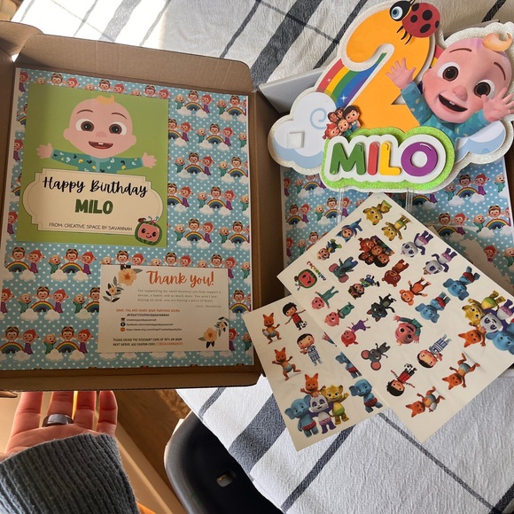 Other | Bundle Custom Cocomelon Cake Topper Tattoos Iron Patch For Milo ...